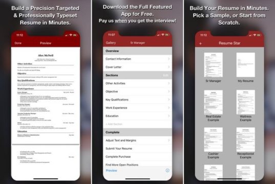 Les meilleures applications de création de CV sur iPhone