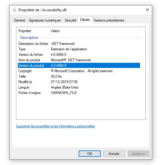 Comment vérifier la version de .NET Framework sur Windows 10