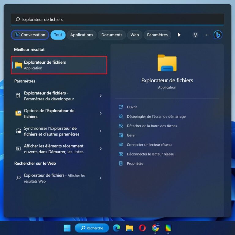 Comment ouvrir l'explorateur de fichiers dans Windows 11