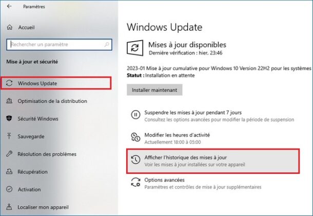 Comment afficher l'historique des mises à jour de Windows 10 Comment afficher l'historique des mises à jour de Windows 10