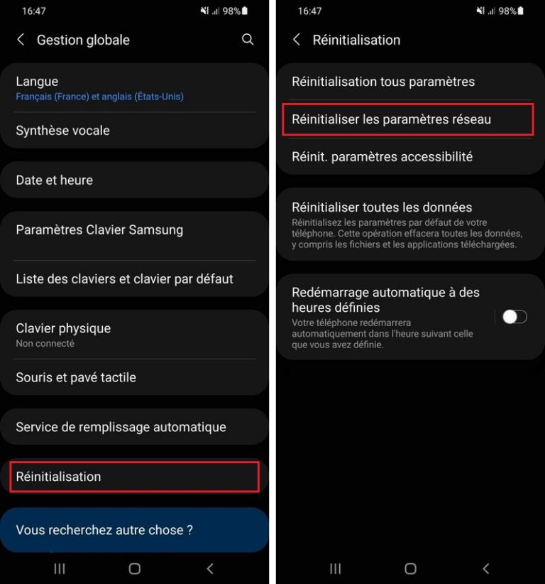 Comment réinitialiser les paramètres réseau sur Android