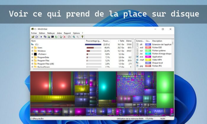 Voir ce qui prend de la place sur disque sur Windows 11