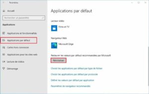 Réinitialiser les associations de fichiers sur Windows 10