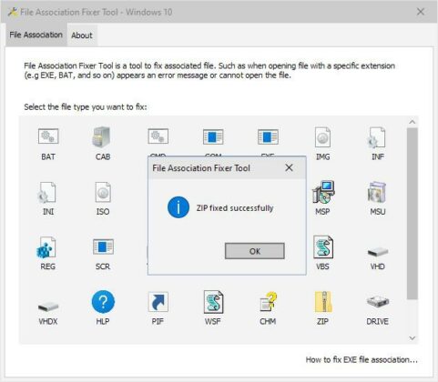 Réinitialiser les associations de fichiers sur Windows 10