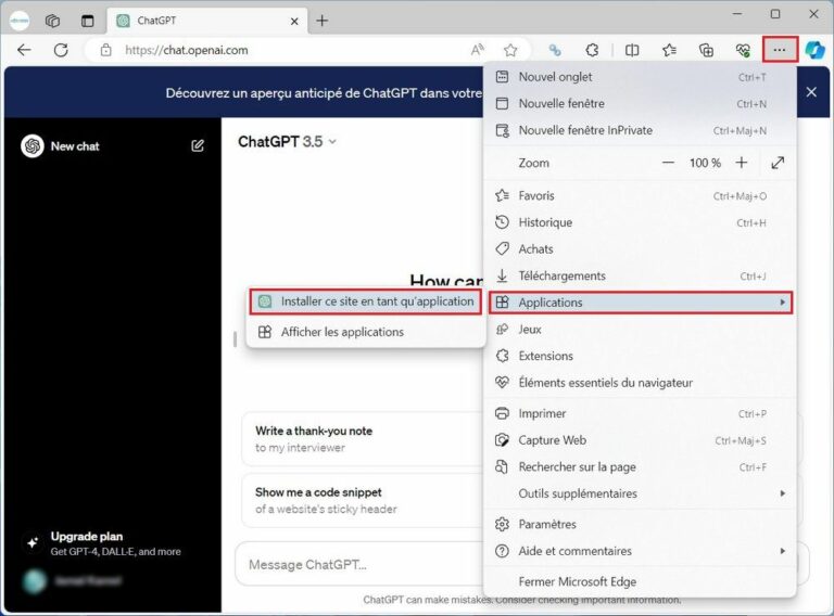 Comment installer ChatGPT sur Windows 10 et 11
