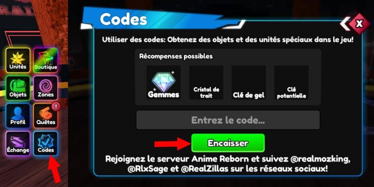 Codes Anime Reborn (Mars 2026) - Info24Android